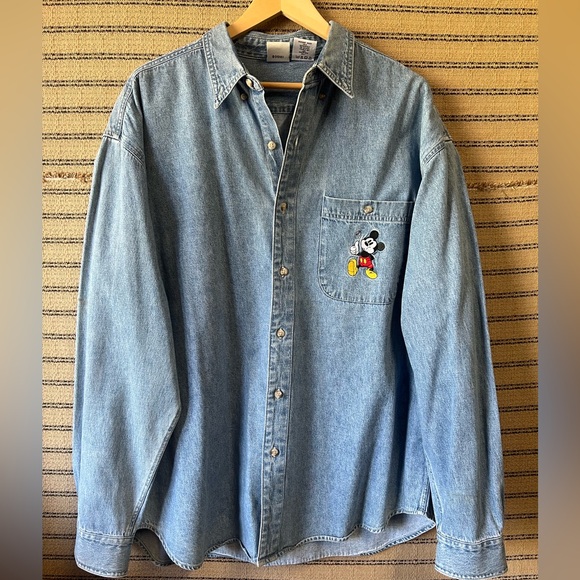 Disney | Shirts | Vintage Disney Denim Long Sleeve Button Down Shirt ...